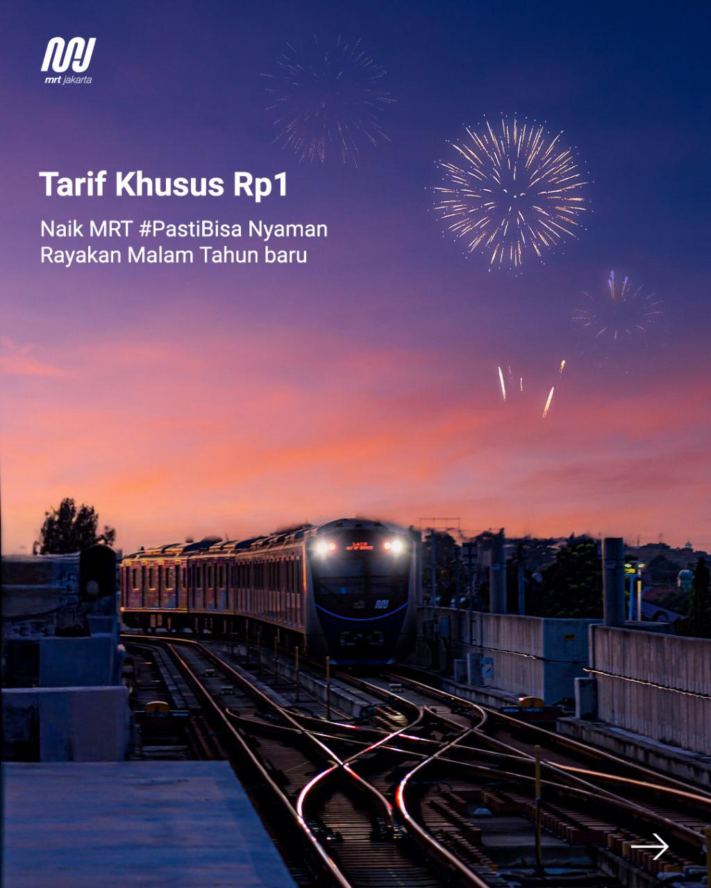 Kebijakan Jadwal Operasional dan Tarif MRT Jakarta pada saat Malam Tahun Baru 2025 dan Tarif Rp1 ...